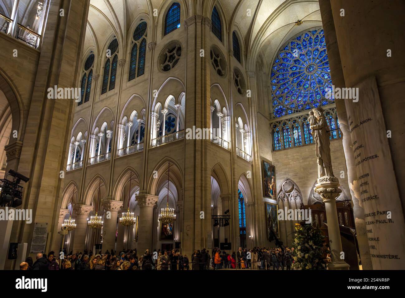 Paris, France - January 6, 2025: Interior of Notre-Dame de Paris ...