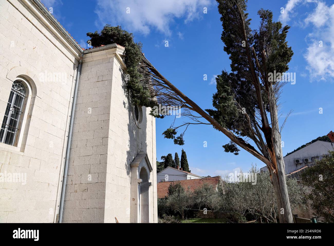 Zadar, Croatia. 13th Jan, 2025. Strong wind hit the municipality of ...