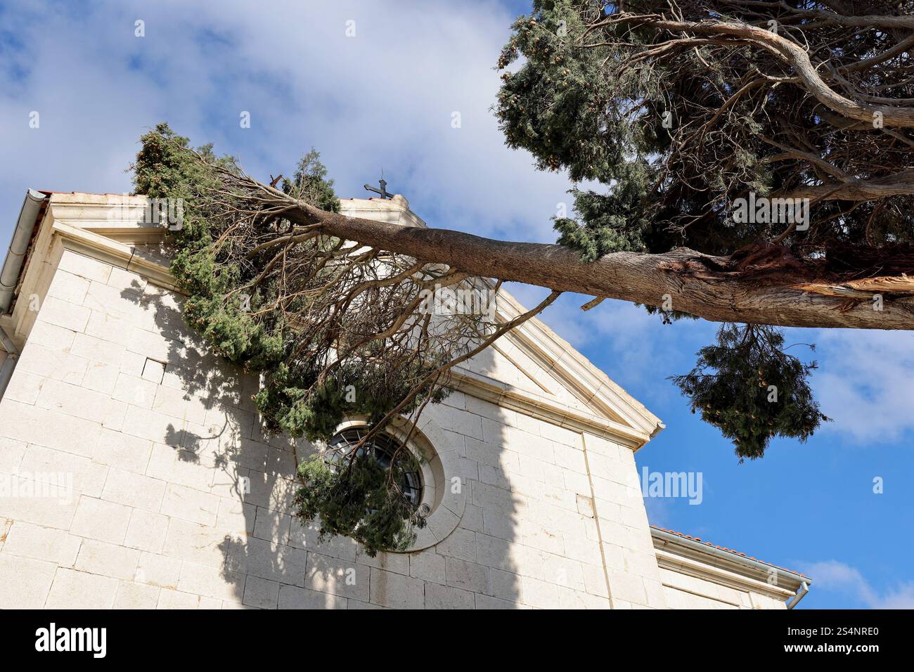 Zadar, Croatia. 13th Jan, 2025. Strong wind hit the municipality of ...