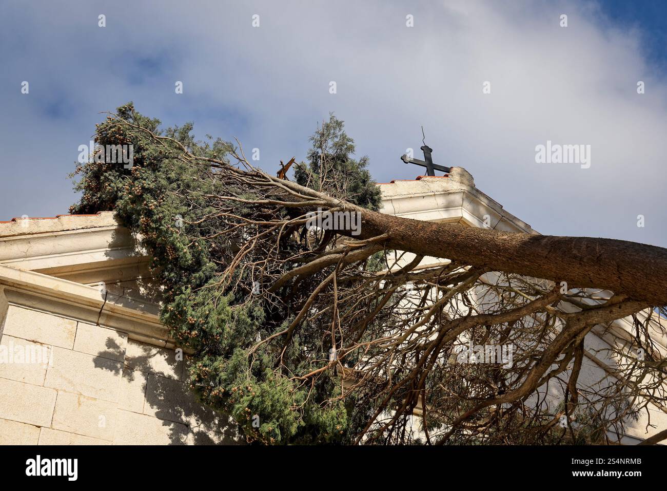 Zadar, Croatia. 13th Jan, 2025. Strong wind hit the municipality of ...
