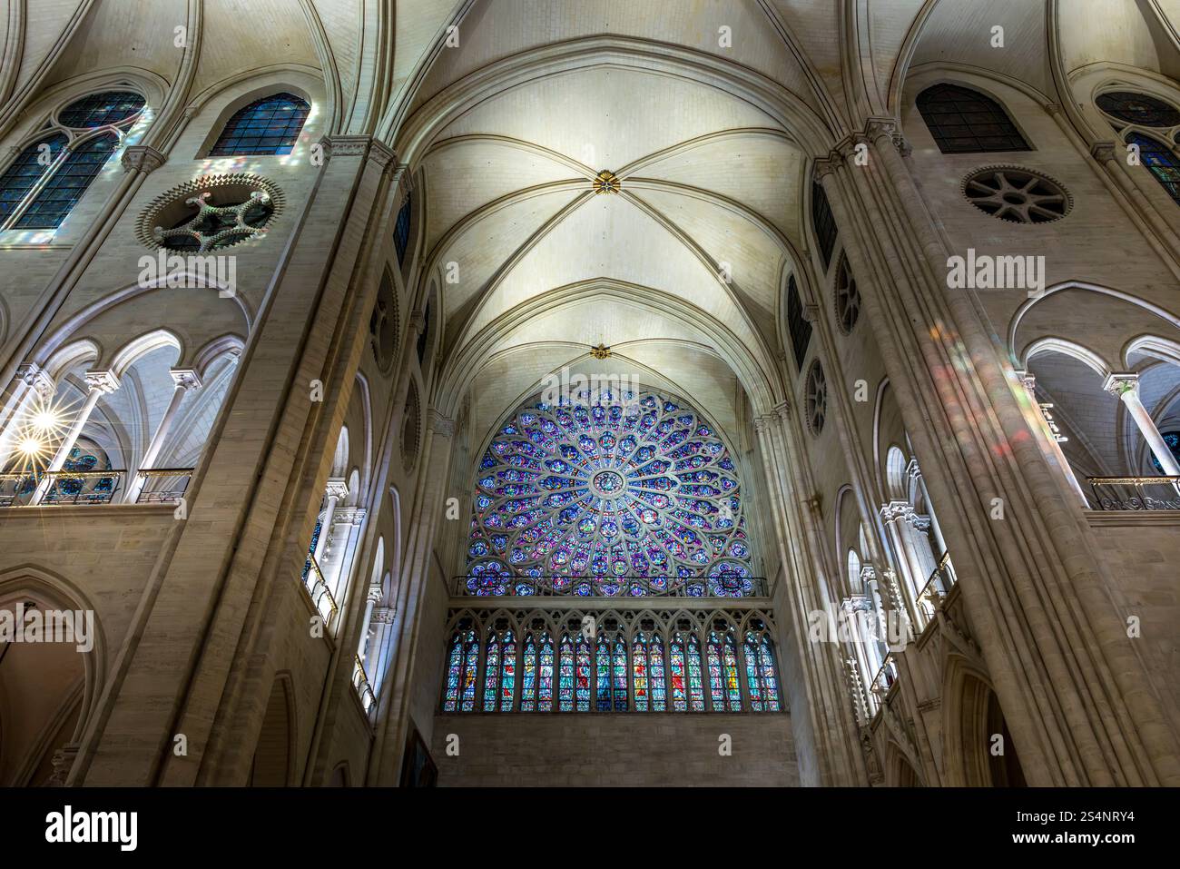Paris, France - January 6, 2025: Interior of Notre-Dame de Paris ...