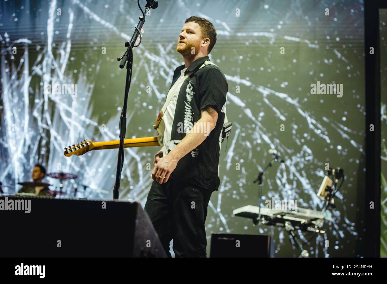 Rory Clewlow of Enter Shikari performing at the OVO Arena Wembley in ...