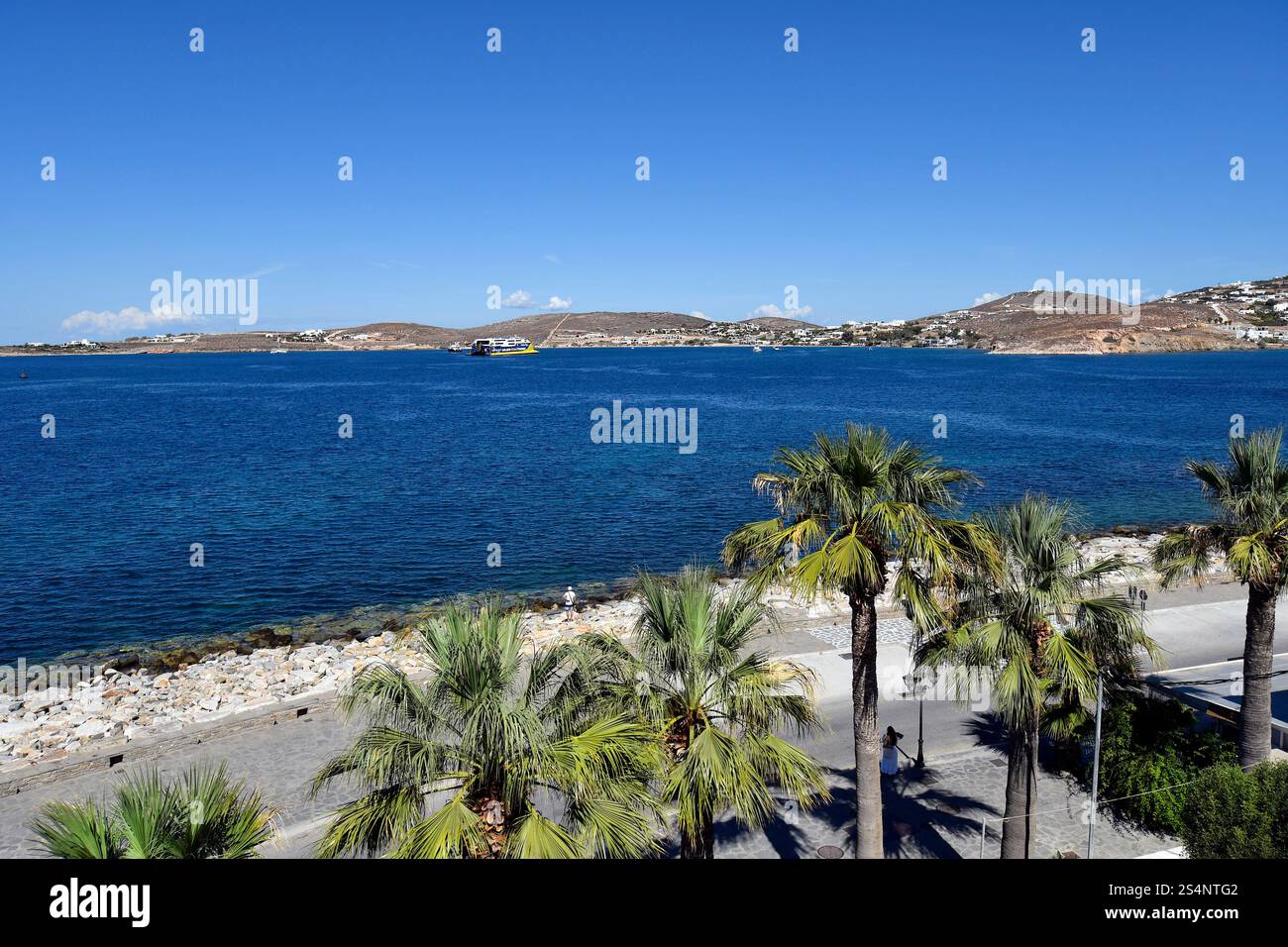 Paros, Greece - September 17, 2024: View over the bay of Parakia with ...