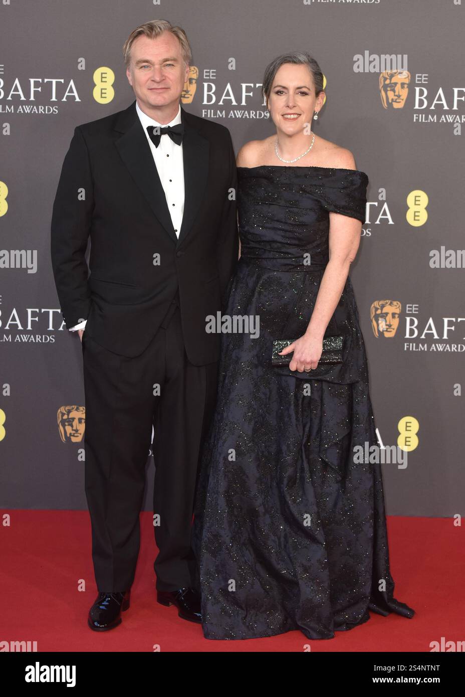 Christopher Nolan and Emma Thomas attends the 2024 EE BAFTA Film Awards ...