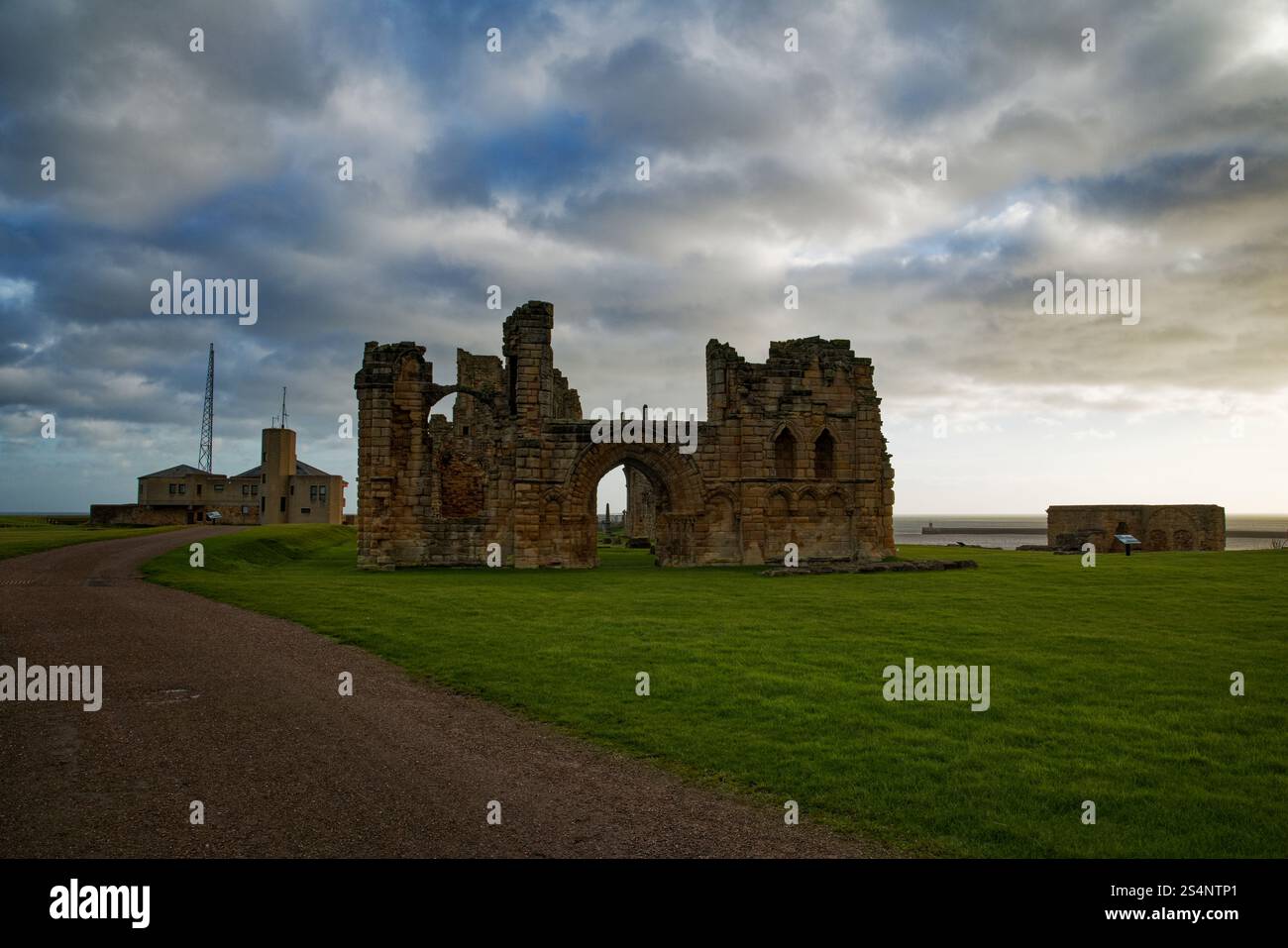 The ruins of Tynemouth Priory and old Coastguard Station, Newcastle ...