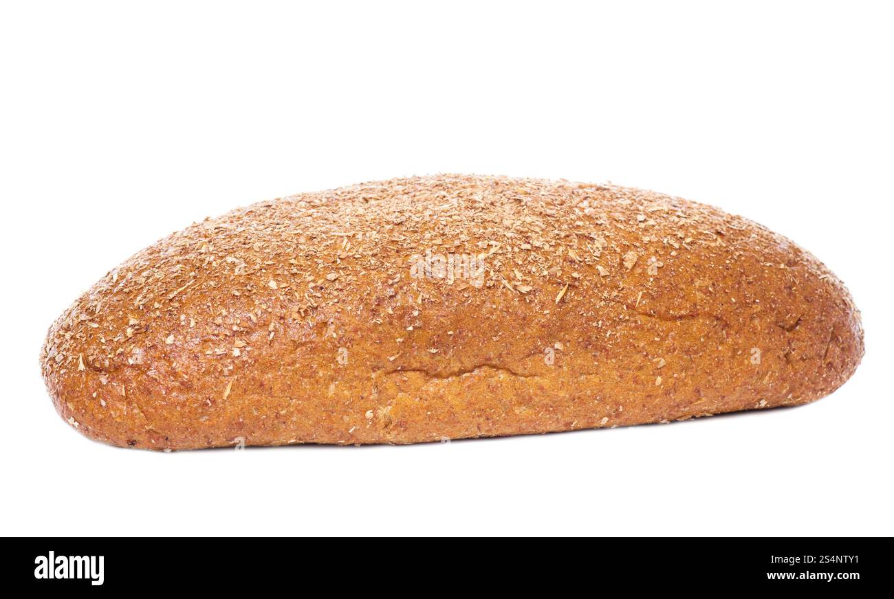 loaf of whole rye bread isolated on white background Stock Photo - Alamy