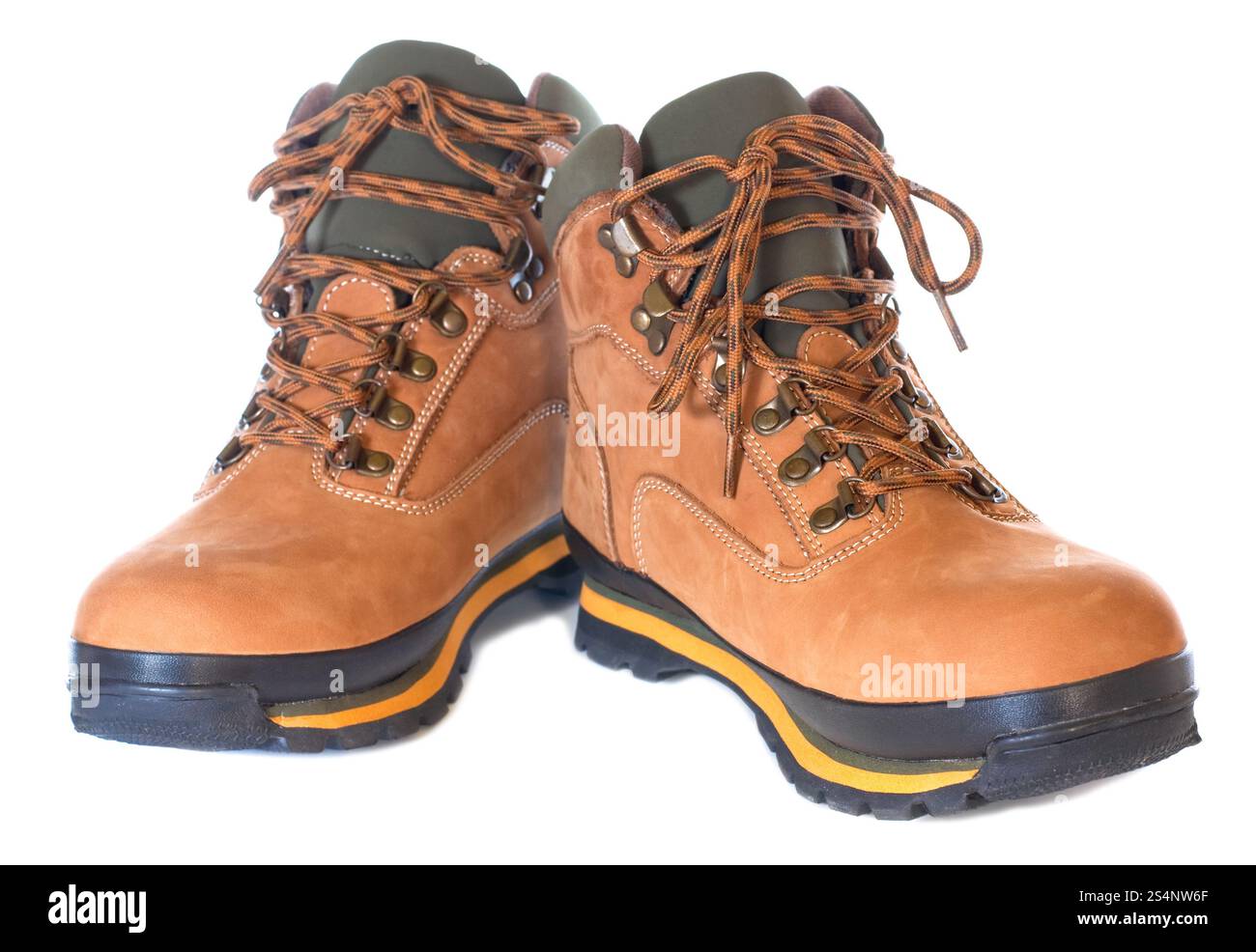 Sport walking shoes with strings isolated on white background Stock ...