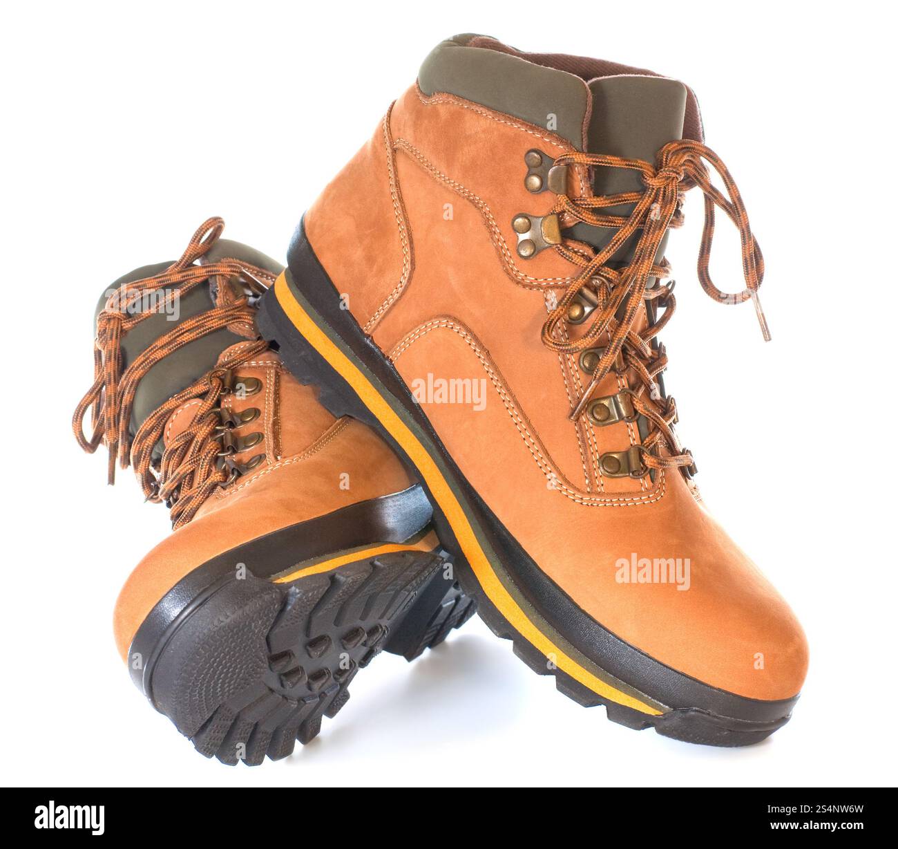 Sport walking shoes with strings isolated on white background Stock ...