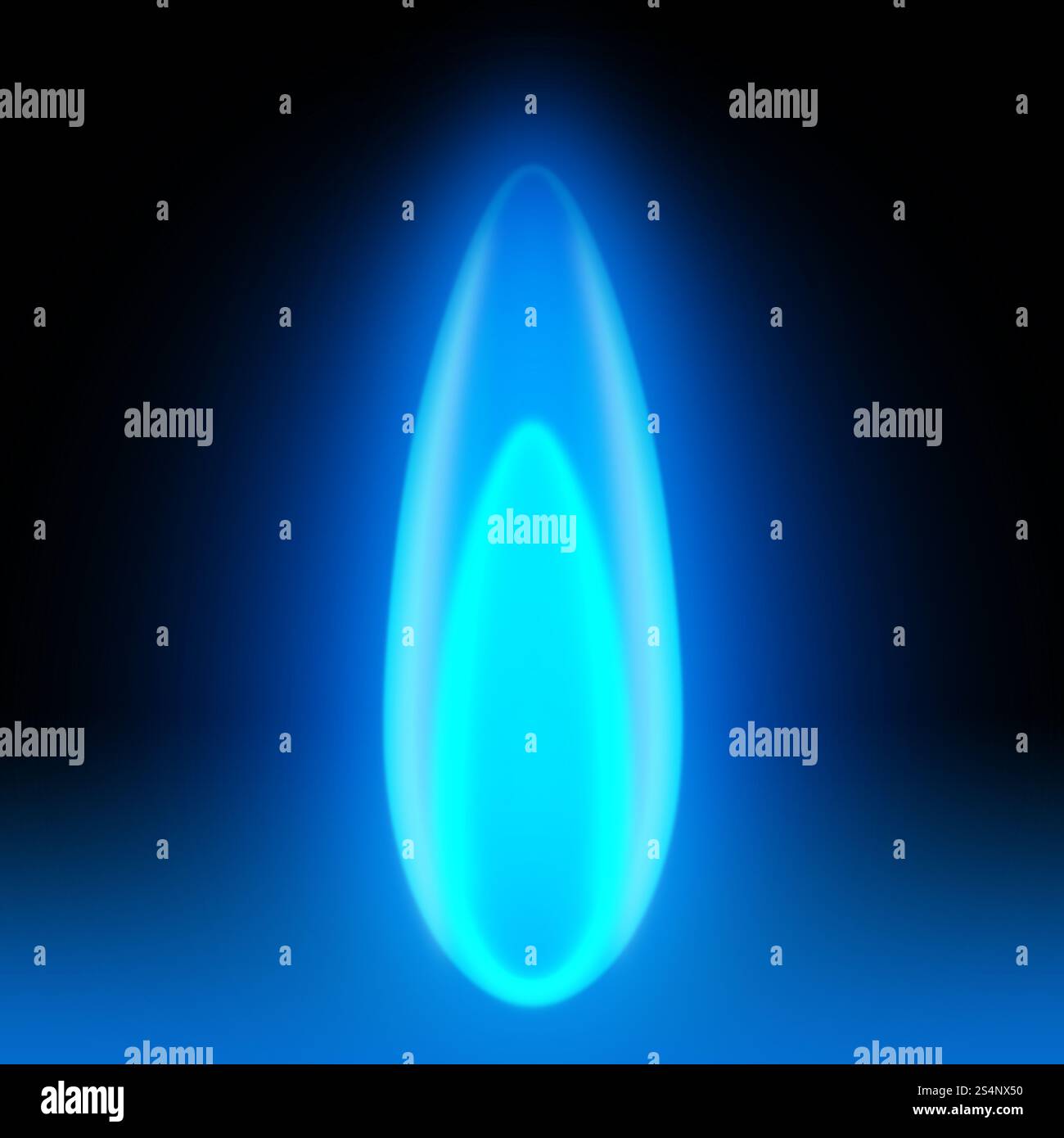 Single blue gas flame isolated on black background Stock Photo - Alamy