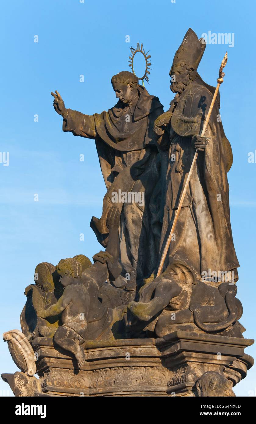 The statue of Saints Vincent Ferrer and Procopius on Charles Bridge ...