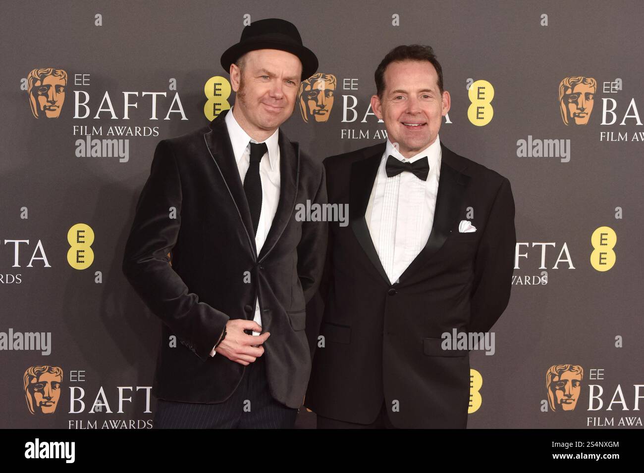Tarn Willers and Johnnie Burn attends the 2024 EE BAFTA Film Awards at ...