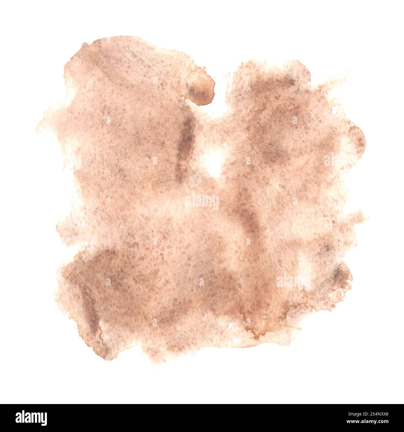 Watercolor stain of spilled coffee. Hand drawn illustration of mocha ...