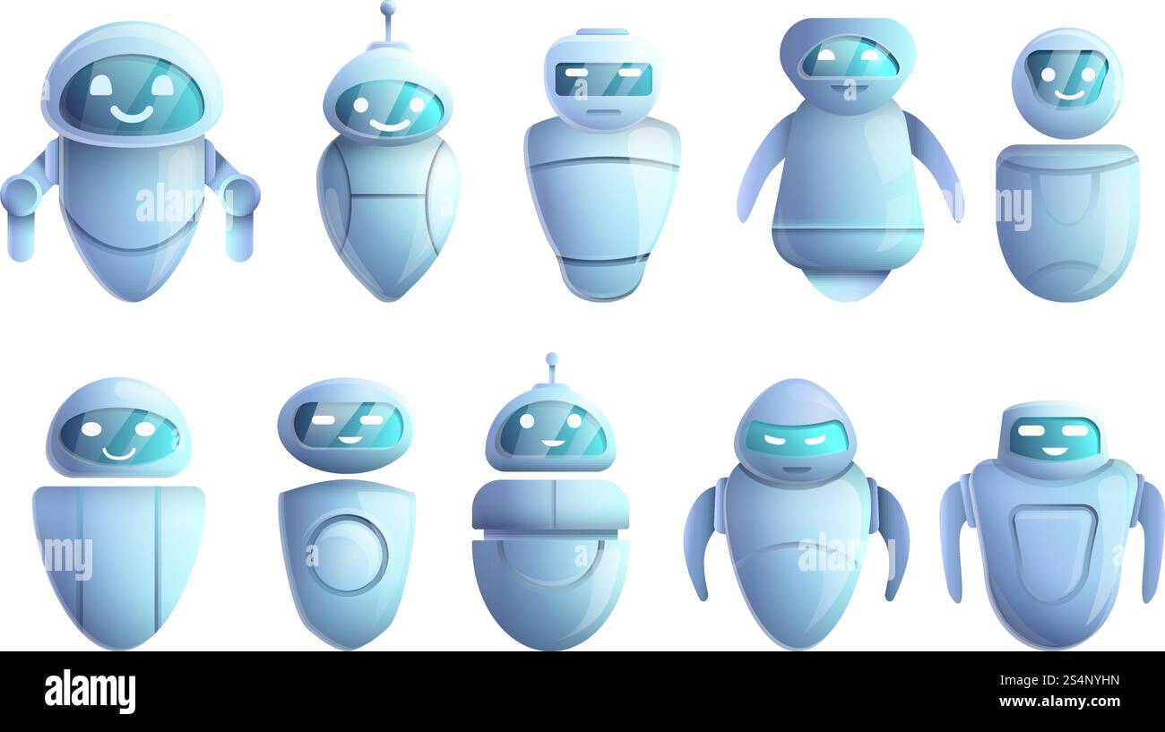 Chatbot icons set. Cartoon set of chatbot vector icons for web design ...