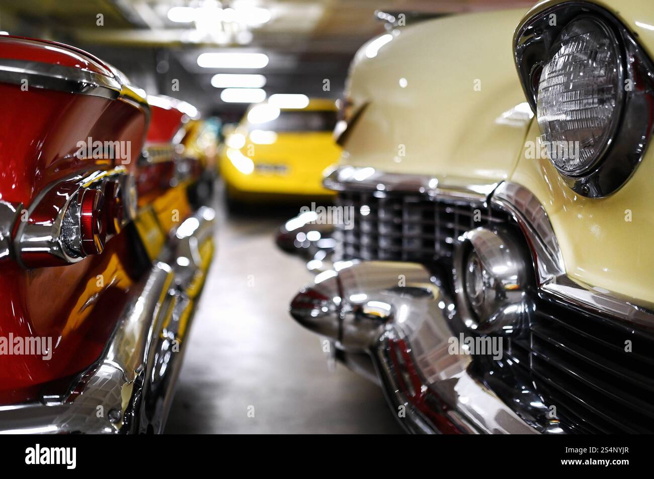 Detail of a classic car at Petersen Automotive Museum on Wilshire ...