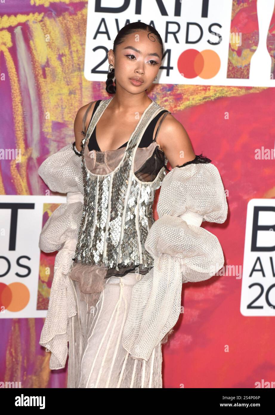 ***EDITORIAL USE ONLY*** Griff attends The BRIT Awards 2024 at The O2 ...
