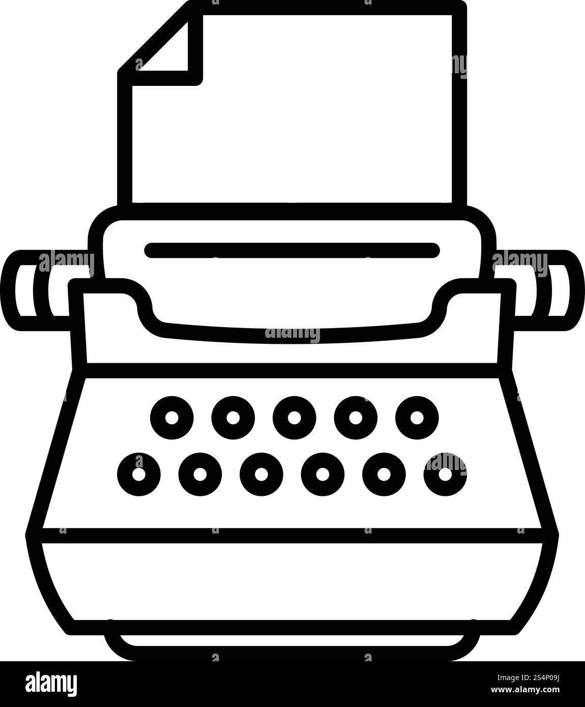 Old typewriter icon. Outline old typewriter vector icon for web design ...