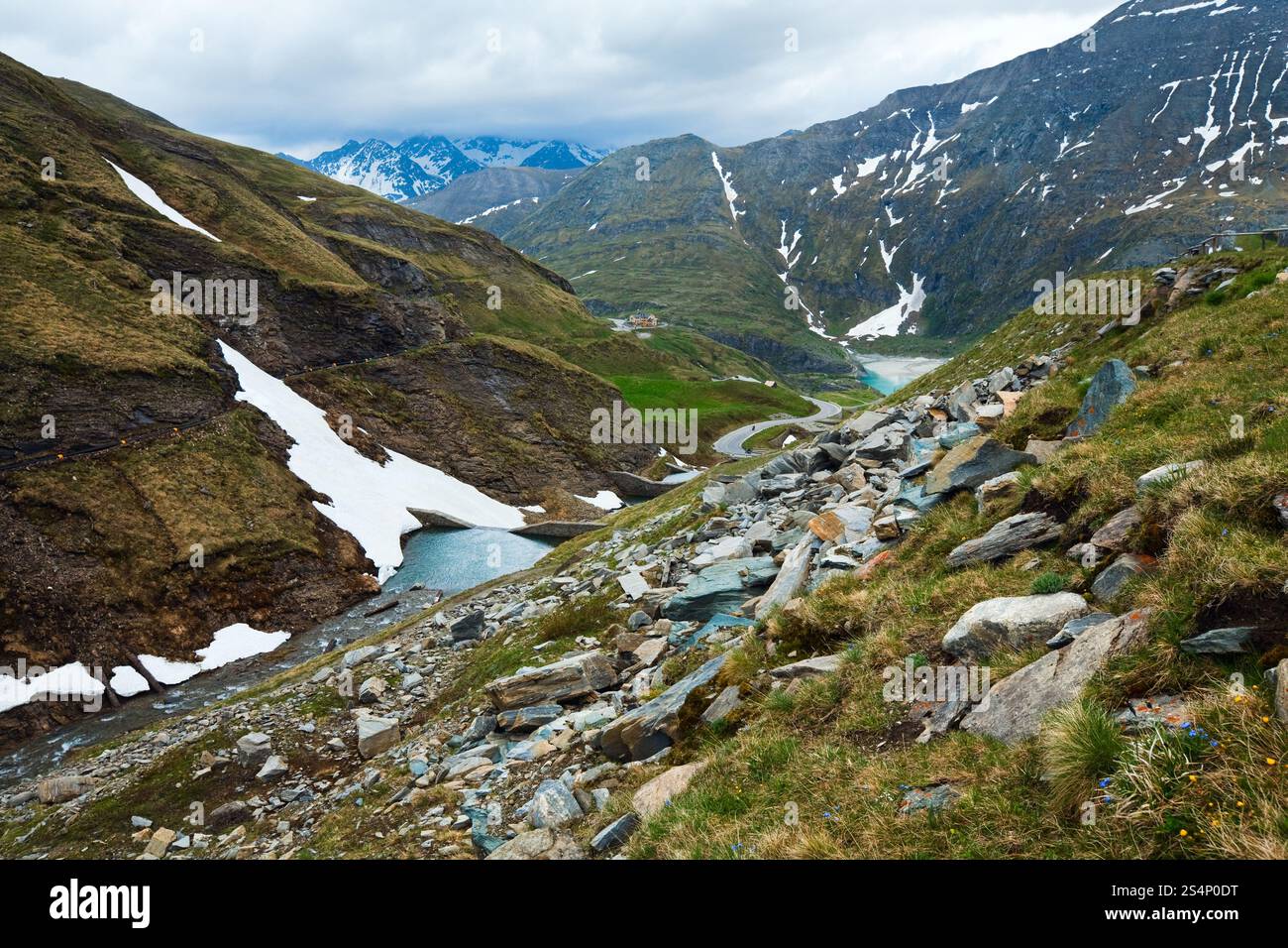Summer Alps mountain (view from Grossglockner High Alpine Road Stock ...