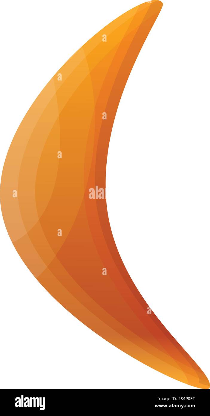 Wood boomerang icon. Cartoon of wood boomerang vector icon for web ...