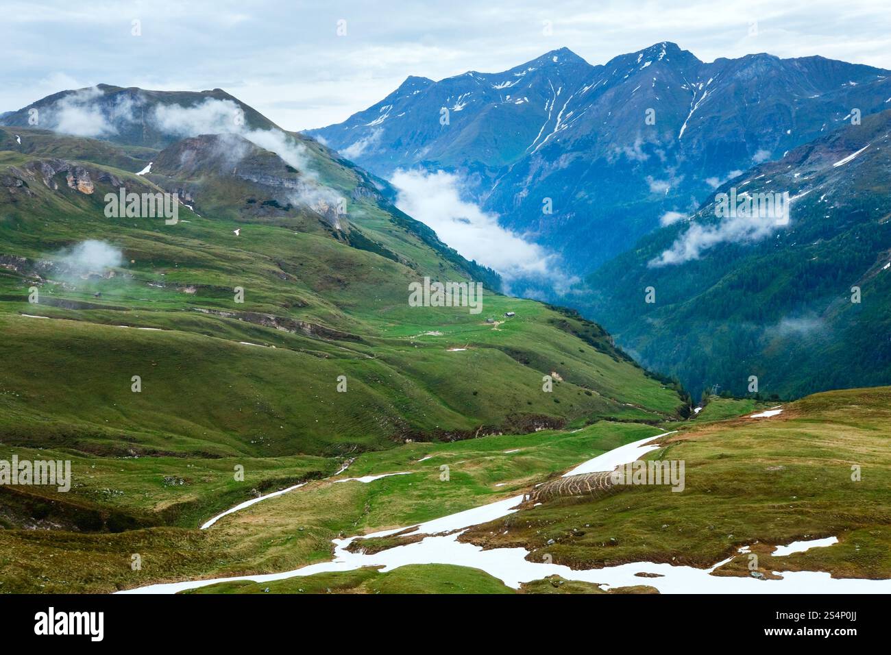 Summer Alps mountain (view from Grossglockner High Alpine Road Stock ...