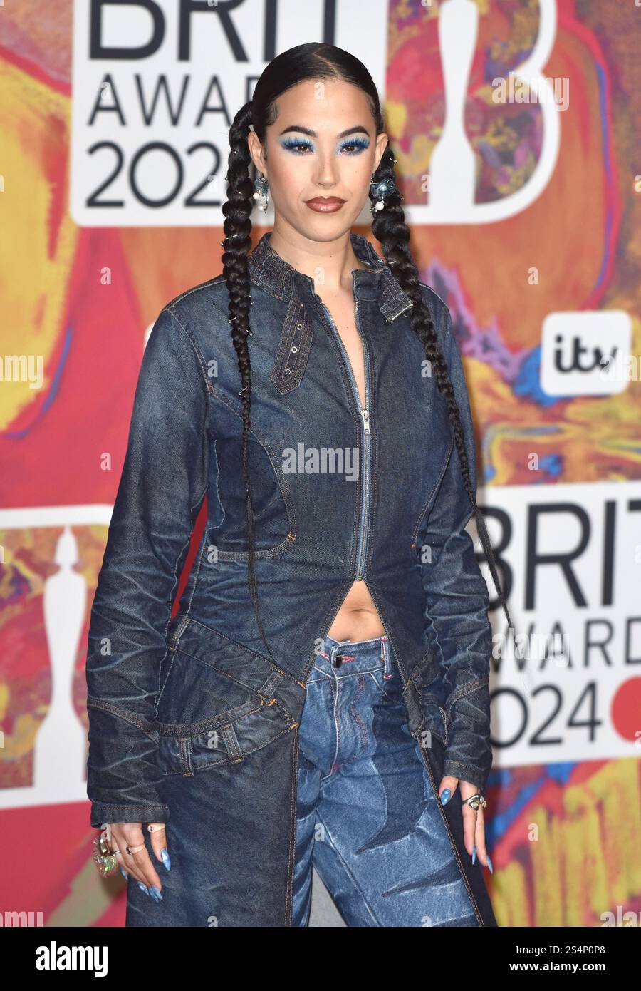 ***EDITORIAL USE ONLY*** Jazzy attends The BRIT Awards 2024 at The O2 ...