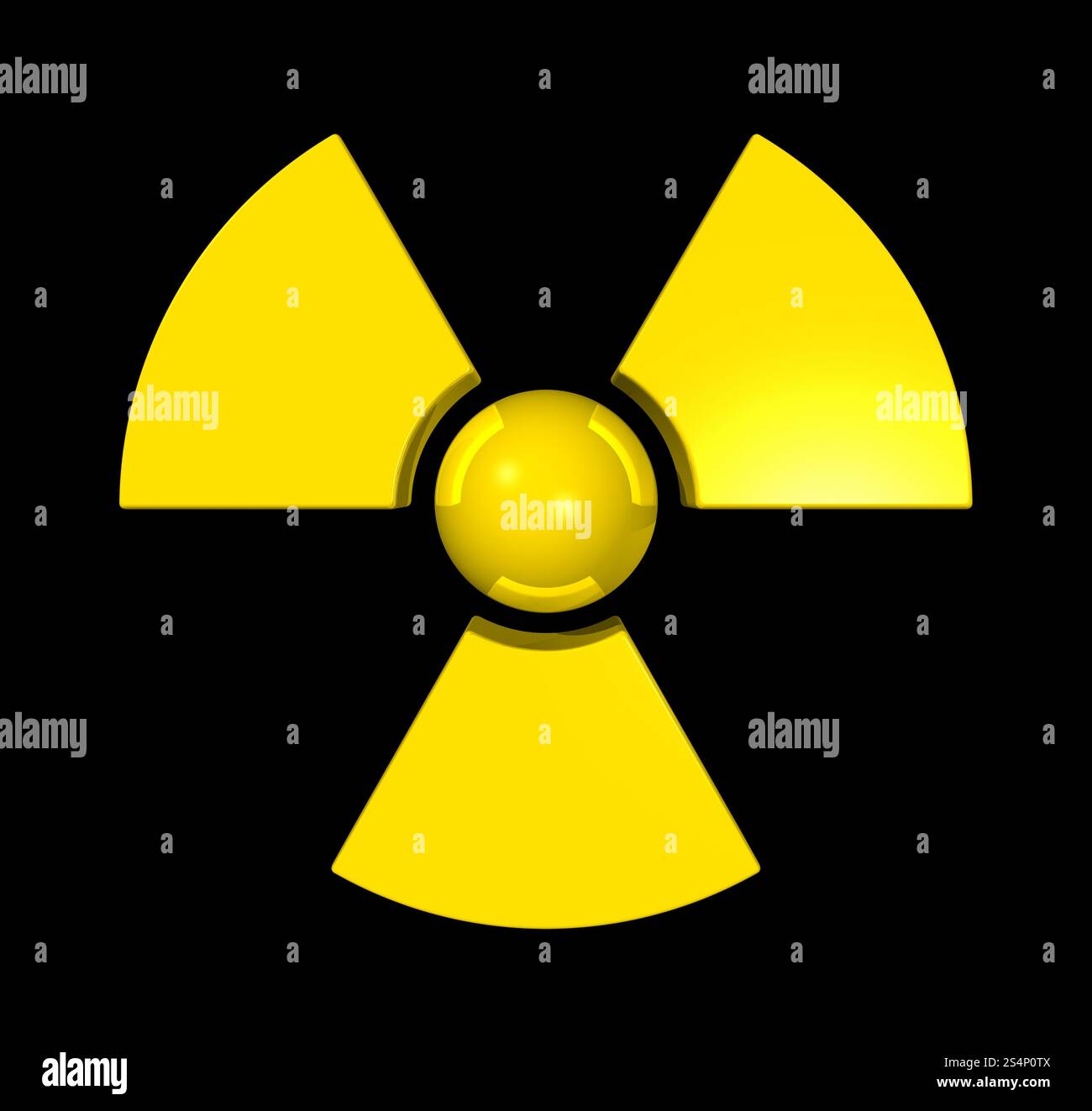 3D radioactive symbol isolated on black. 3D radioactive symbol Stock ...