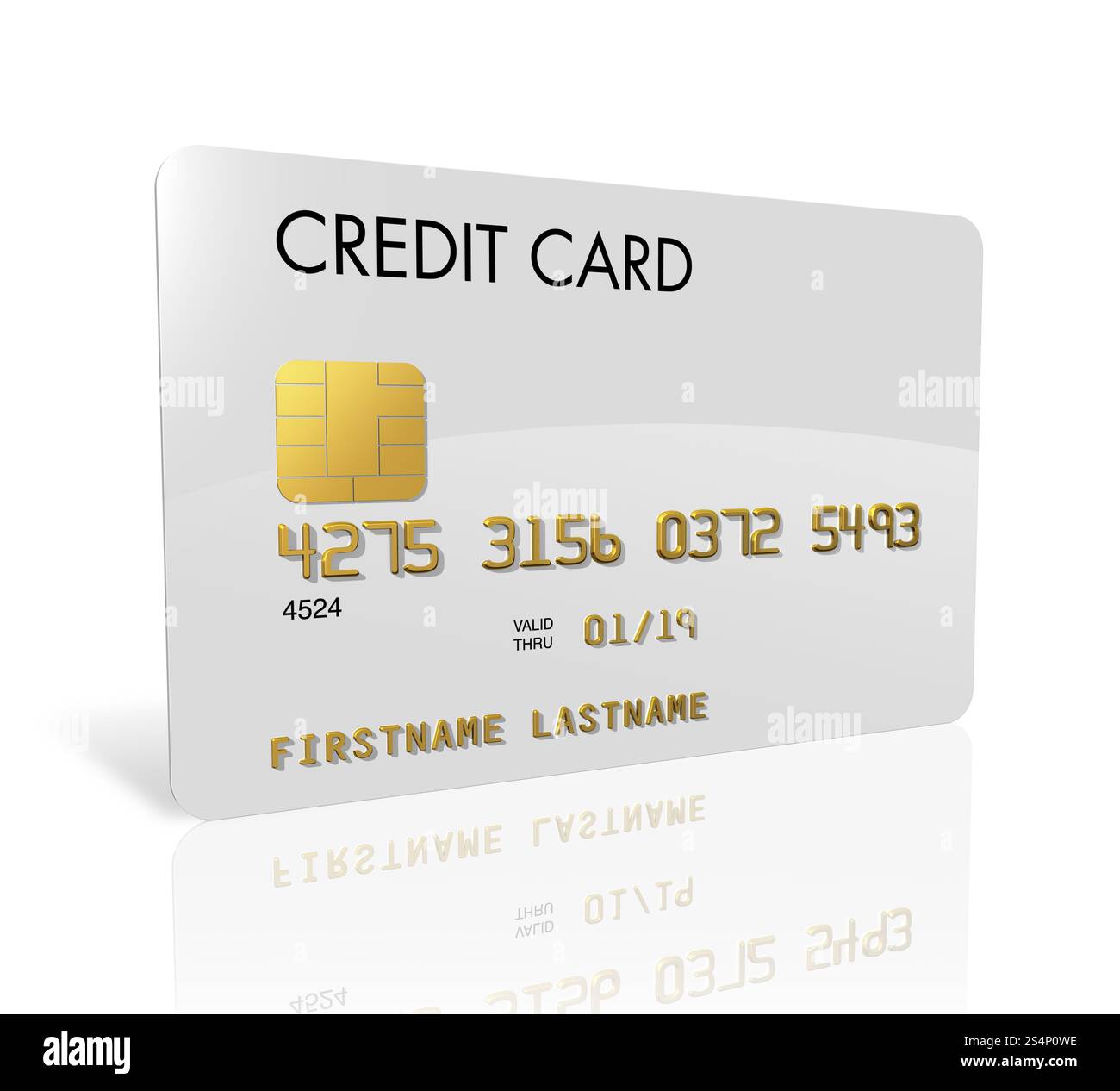 White credit card isolated on white with clipping path. White credit ...