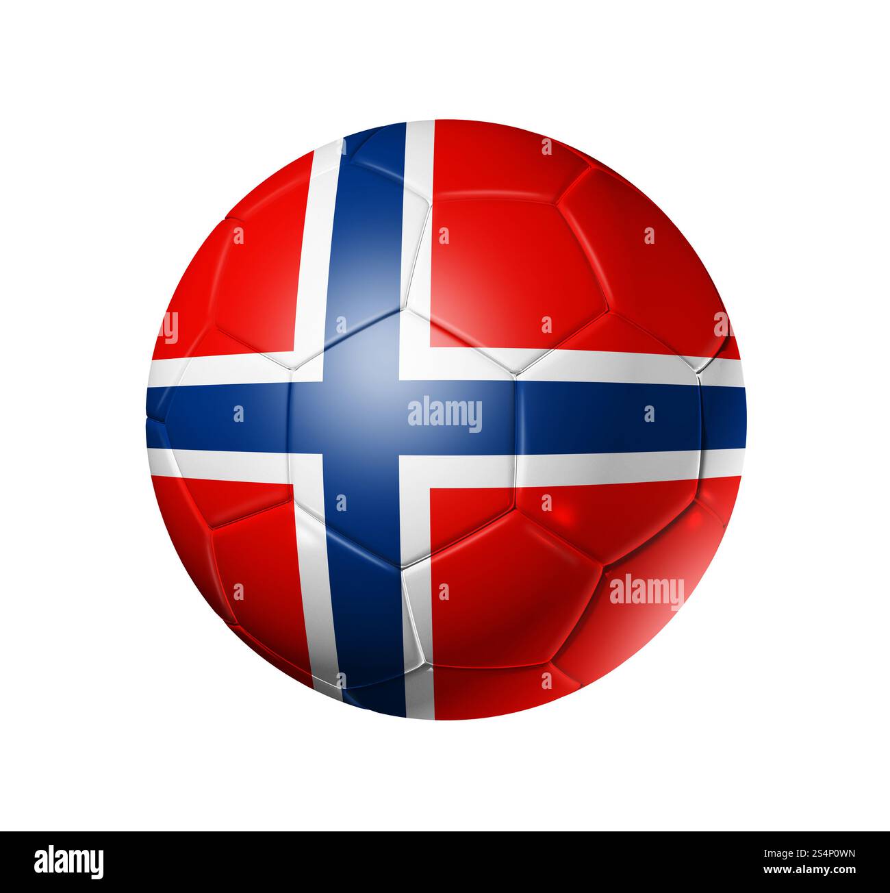 3D soccer ball with Norway team flag. isolated on white with clipping ...