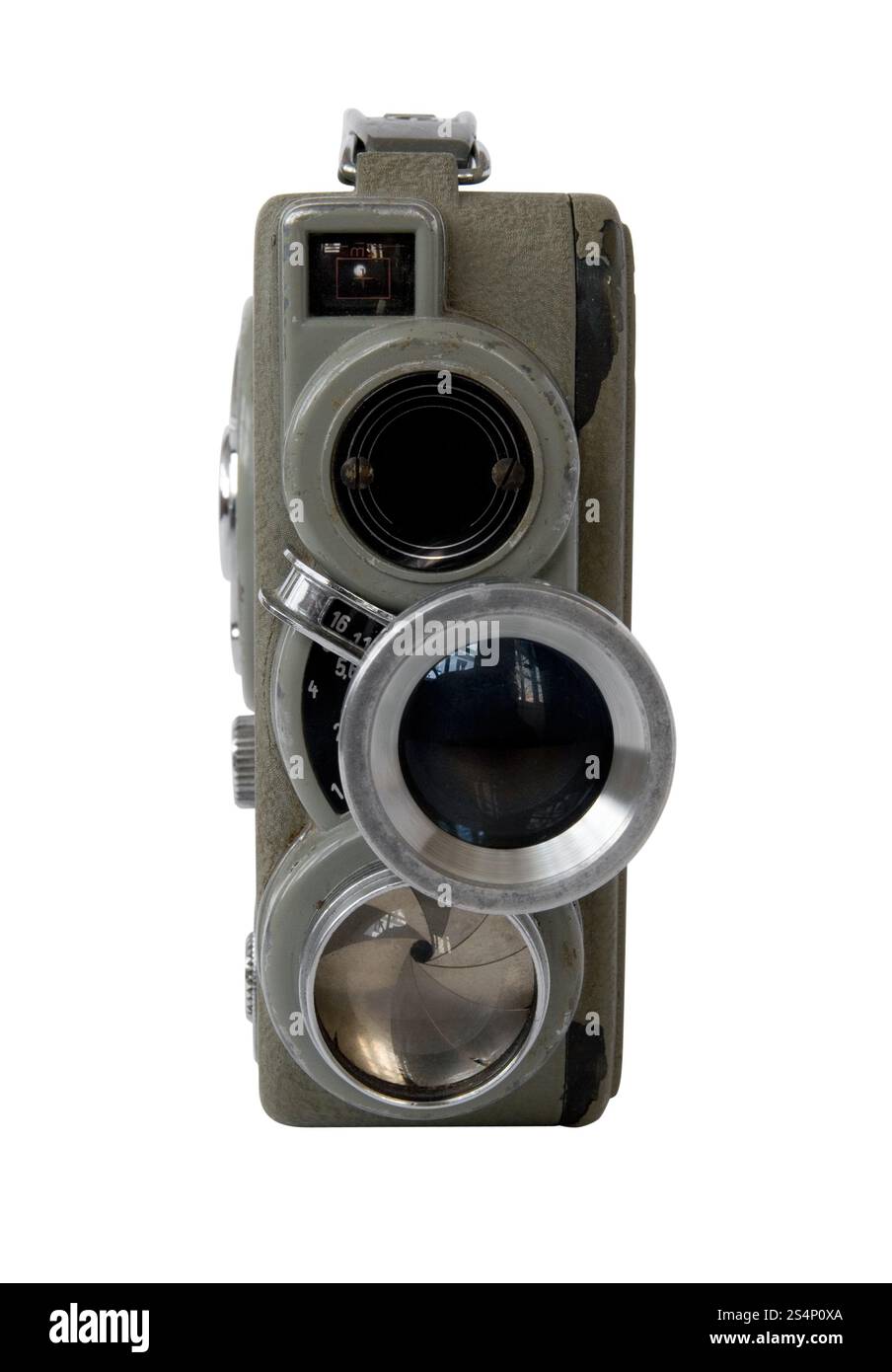 old 8mm movie camera on white background. Old 8mm camera Stock Photo ...