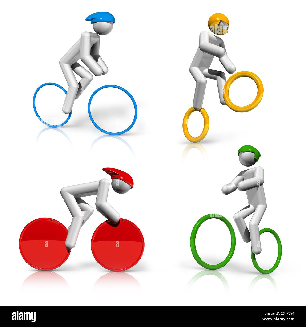 sports symbols icons series 5 on 9, cycling, BMX, mountain bike, road ...