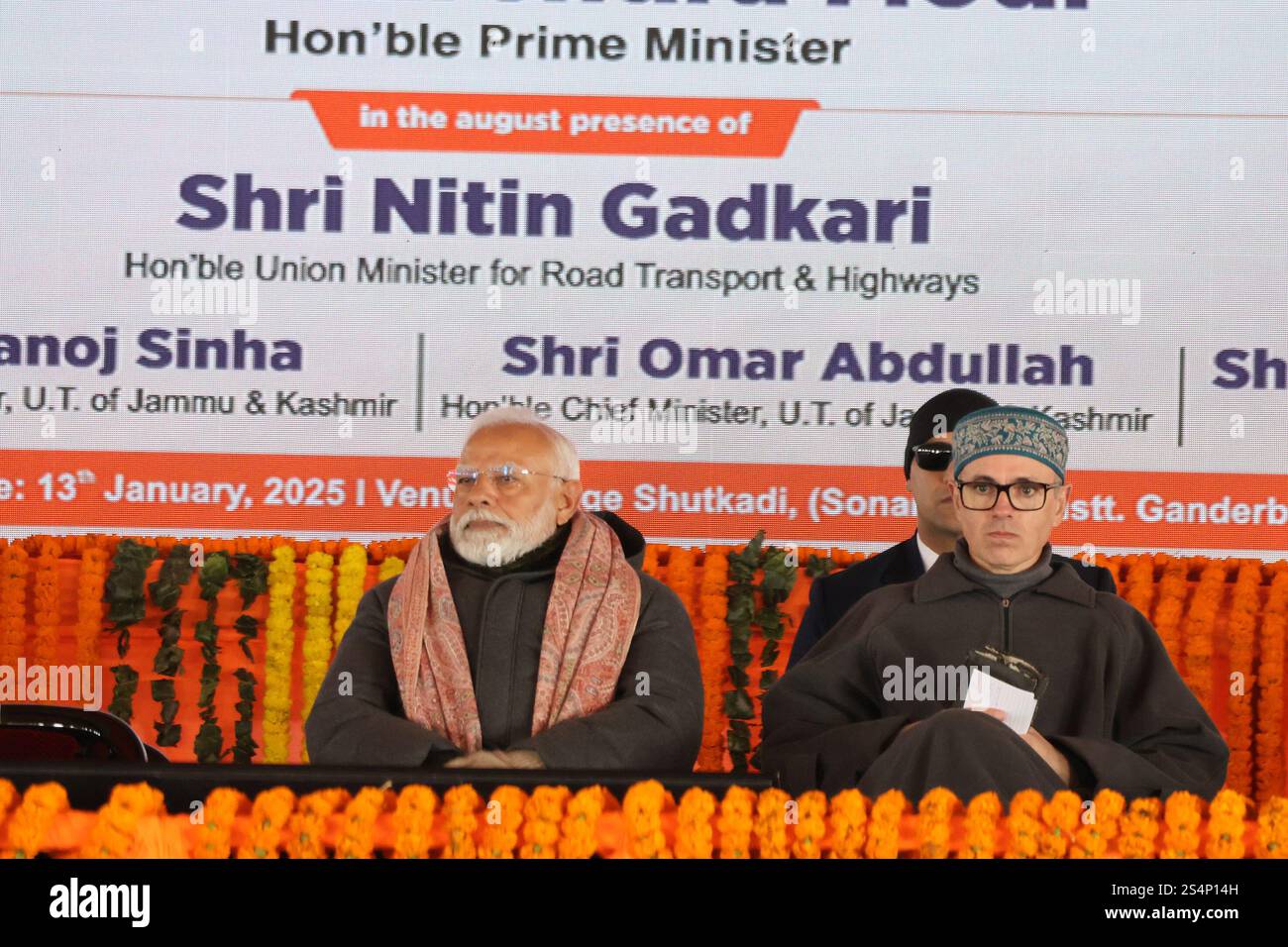 January 13, 2025, Ganderbal, Jammu And Kashmir, India: Indian Prime Minister Narendar modi along ...