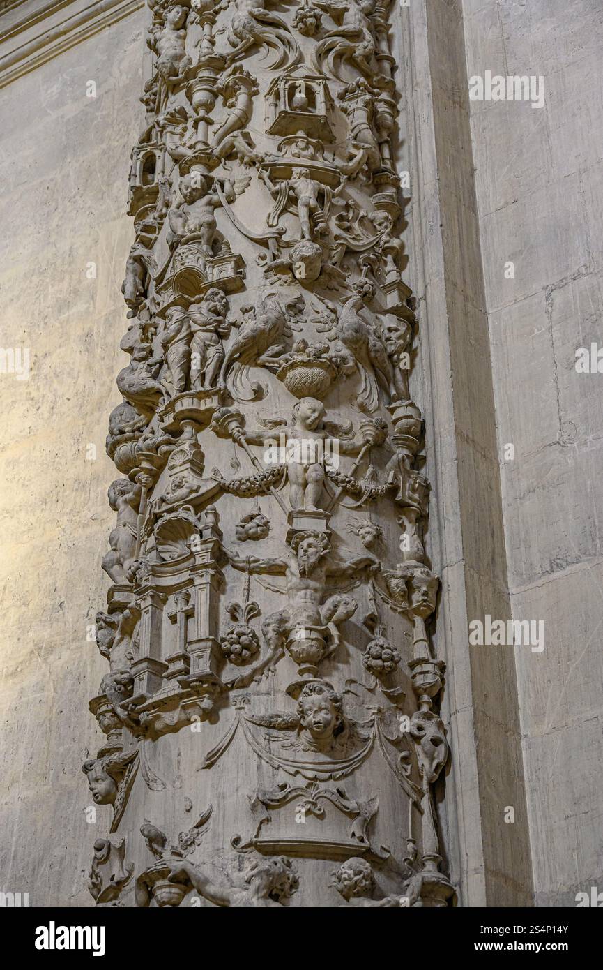 Intricate handcrafted stone decorations embellishing the surface of an ...