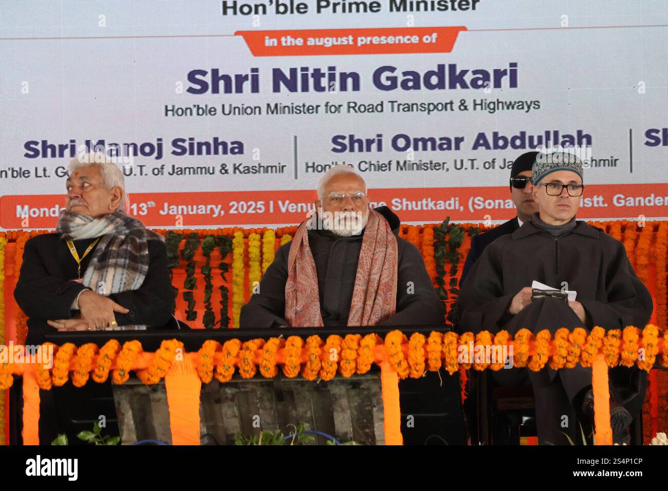 January 13, 2025, Ganderbal, Jammu And Kashmir, India: Indian Prime Minister Narendar modi along ...