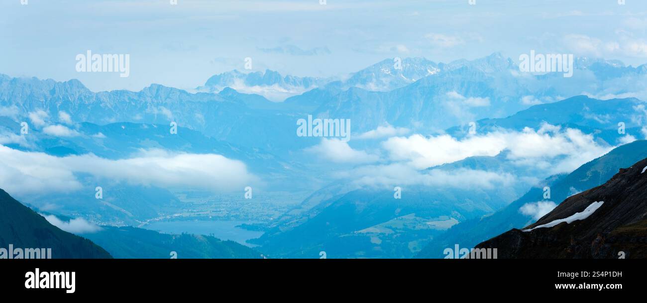Summer (June) morning Alp mountain tops view from Grossglockner High ...