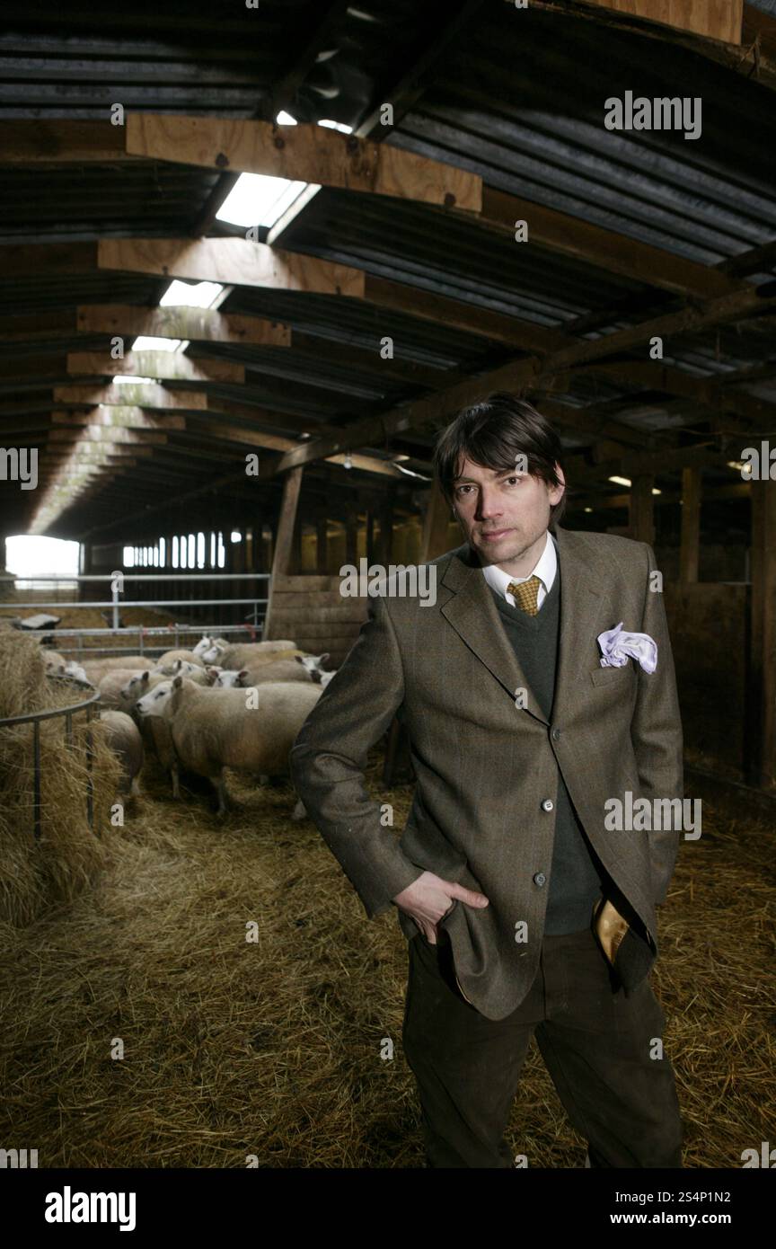 Portrait of former bass player for the pop group Blur, Alex James shot ...