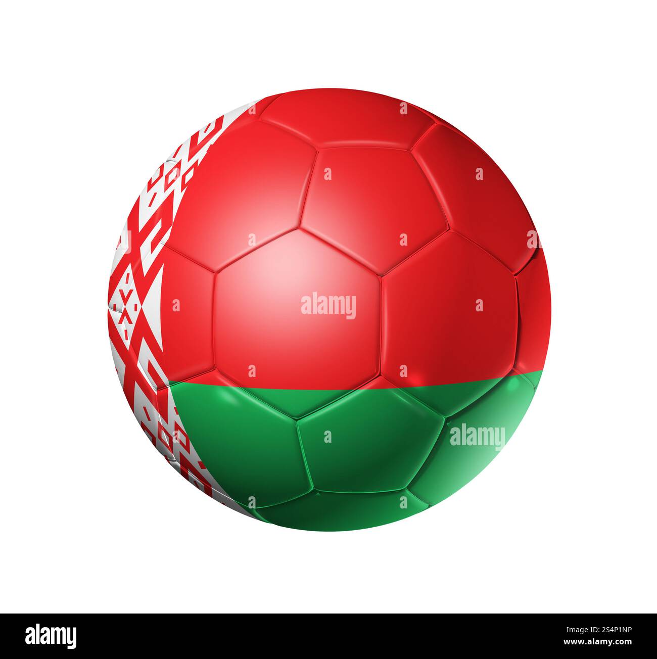 3D soccer ball with Belarus team flag. isolated on white with clipping ...