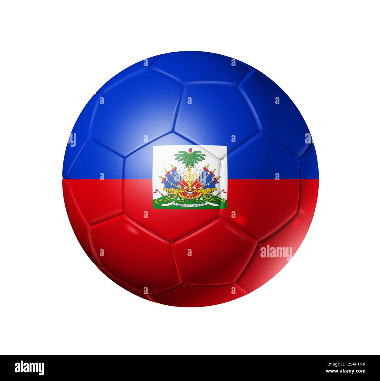3D soccer ball with Haiti team flag. isolated on white with clipping ...