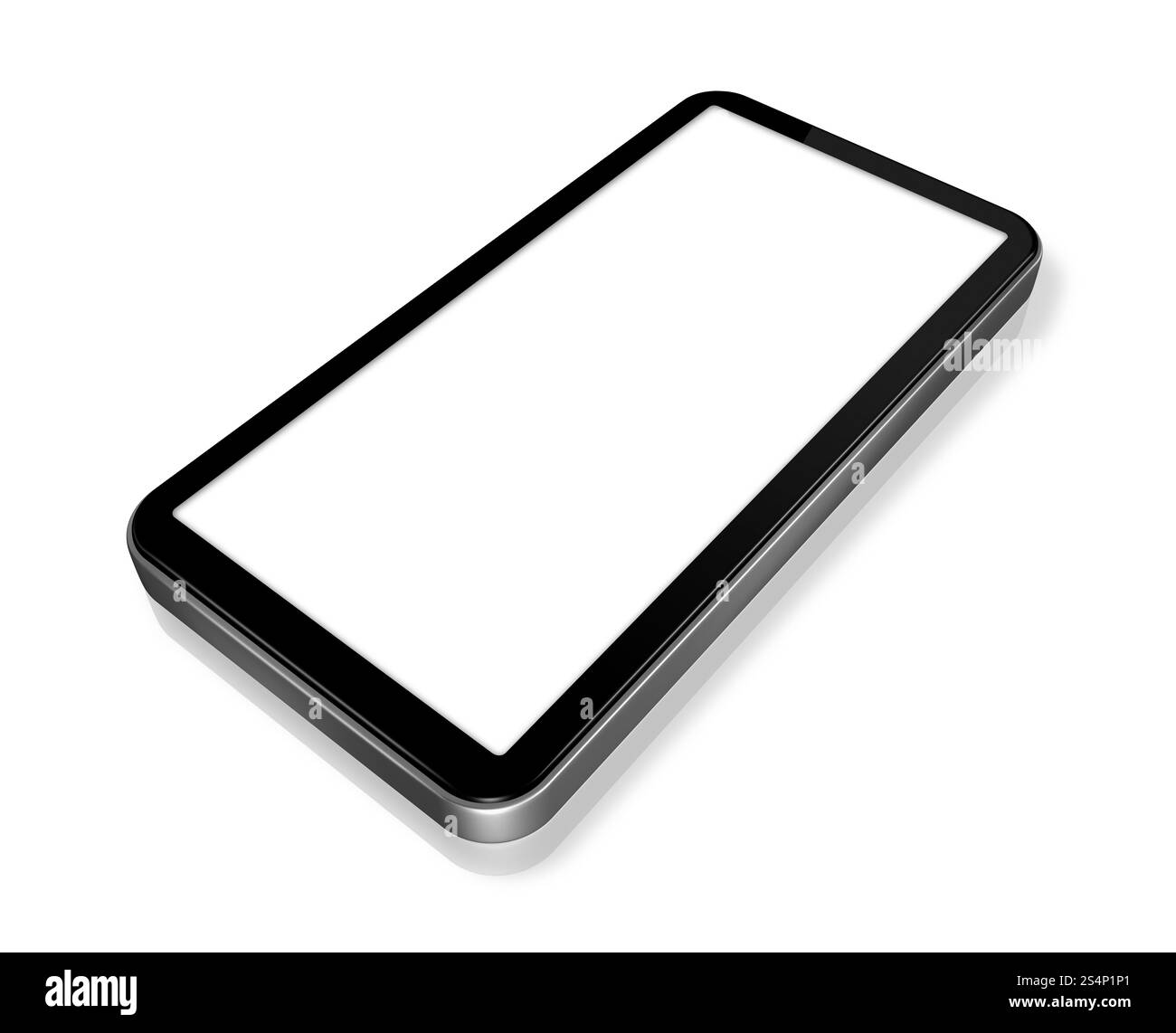 three dimensional mobile phone isolated on white whith 2 clipping paths ...