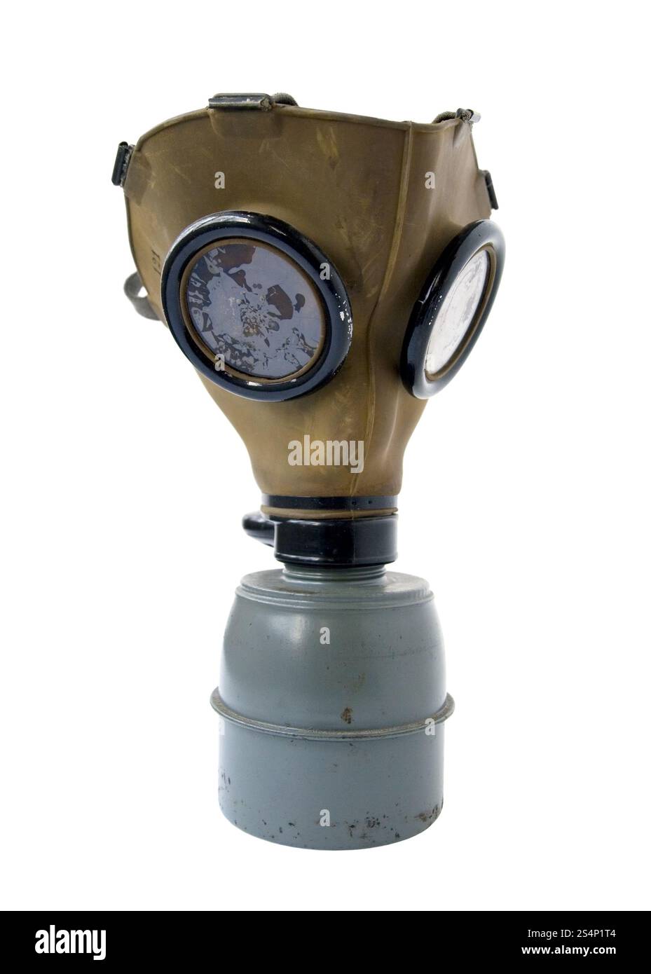 old gas mask on a white background Stock Photo - Alamy
