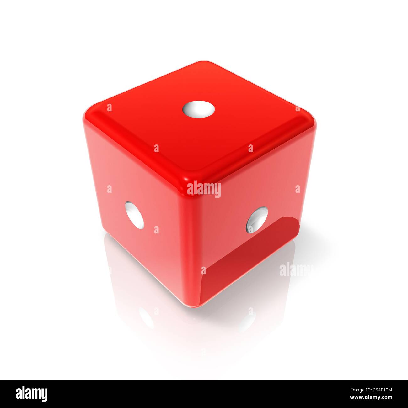 3D red dice with one dot on all sides. One red dice Stock Photo - Alamy