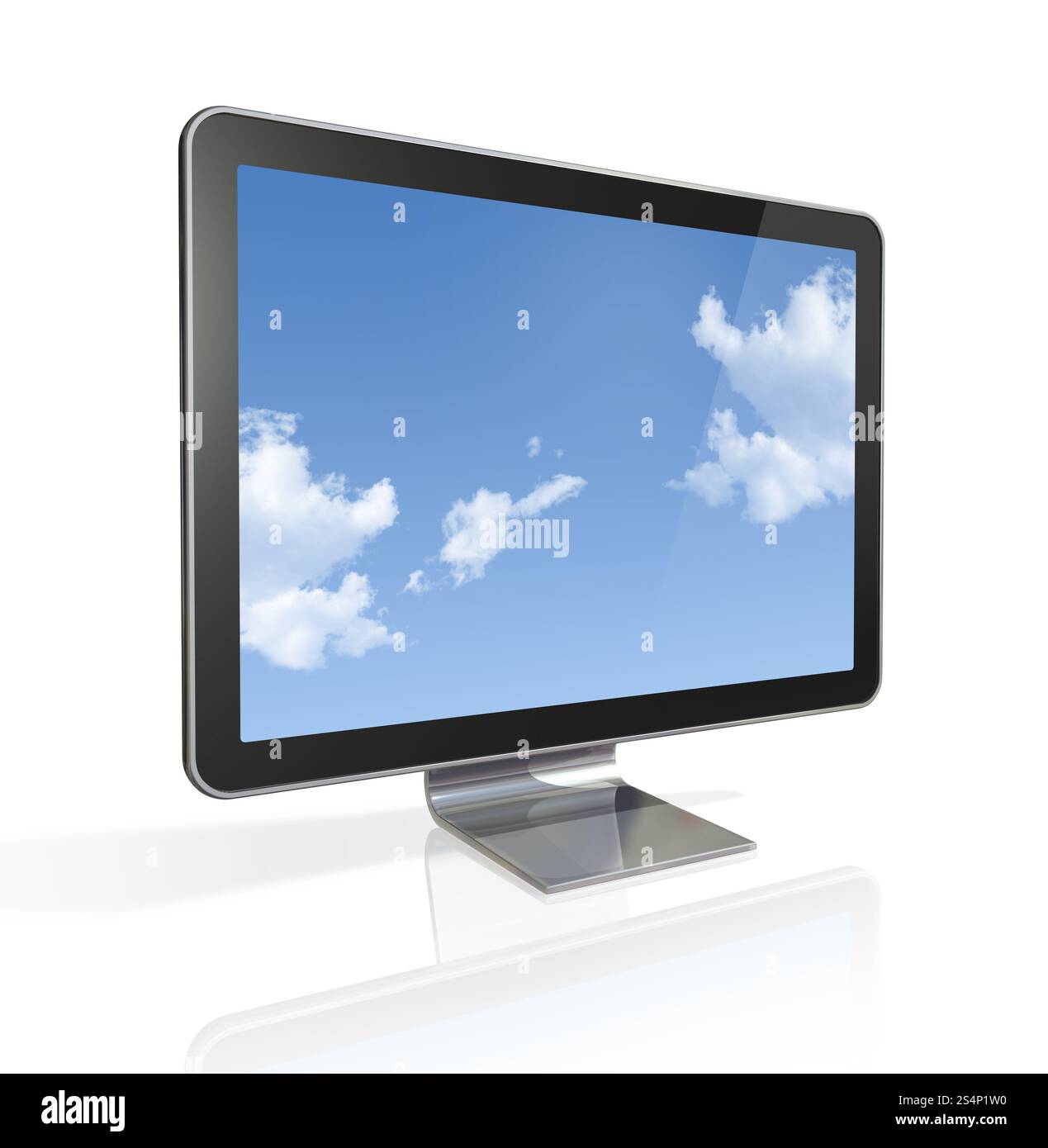3D television, computer screen isolated on white with clipping path. 3D ...