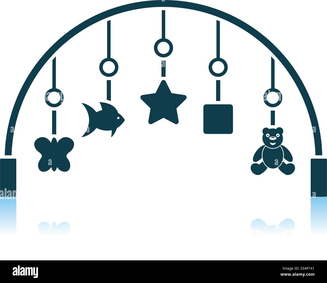 Baby Arc With Hanged Toys Icon. Shadow Reflection Design. Vector ...