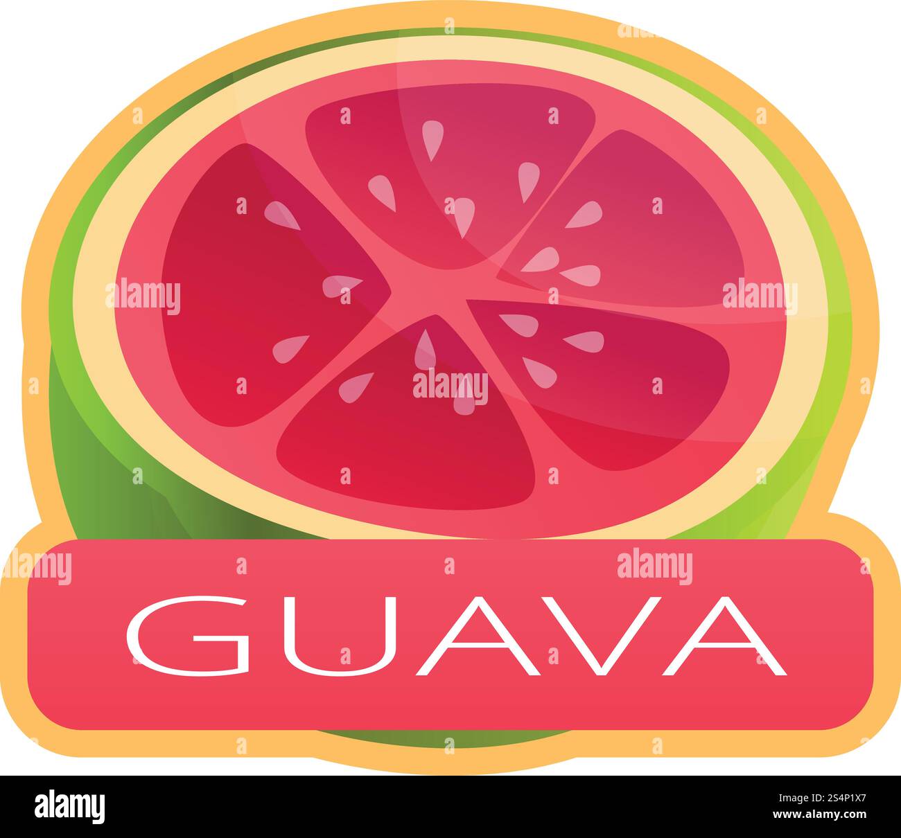Cut fresh guava logo. Cartoon of cut fresh guava vector logo for web ...