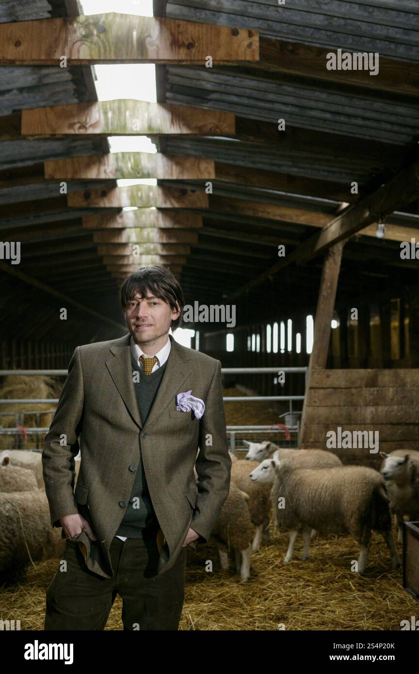 Portrait of former bass player for the pop group Blur, Alex James shot ...