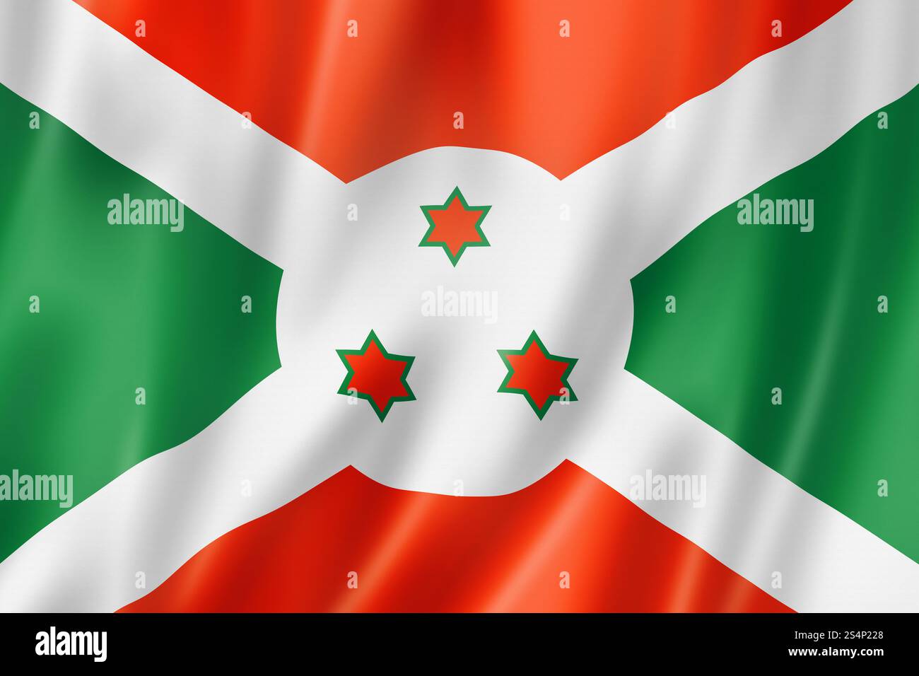Burundi flag, three dimensional render, satin texture. Burundian flag Stock Photo - Alamy
