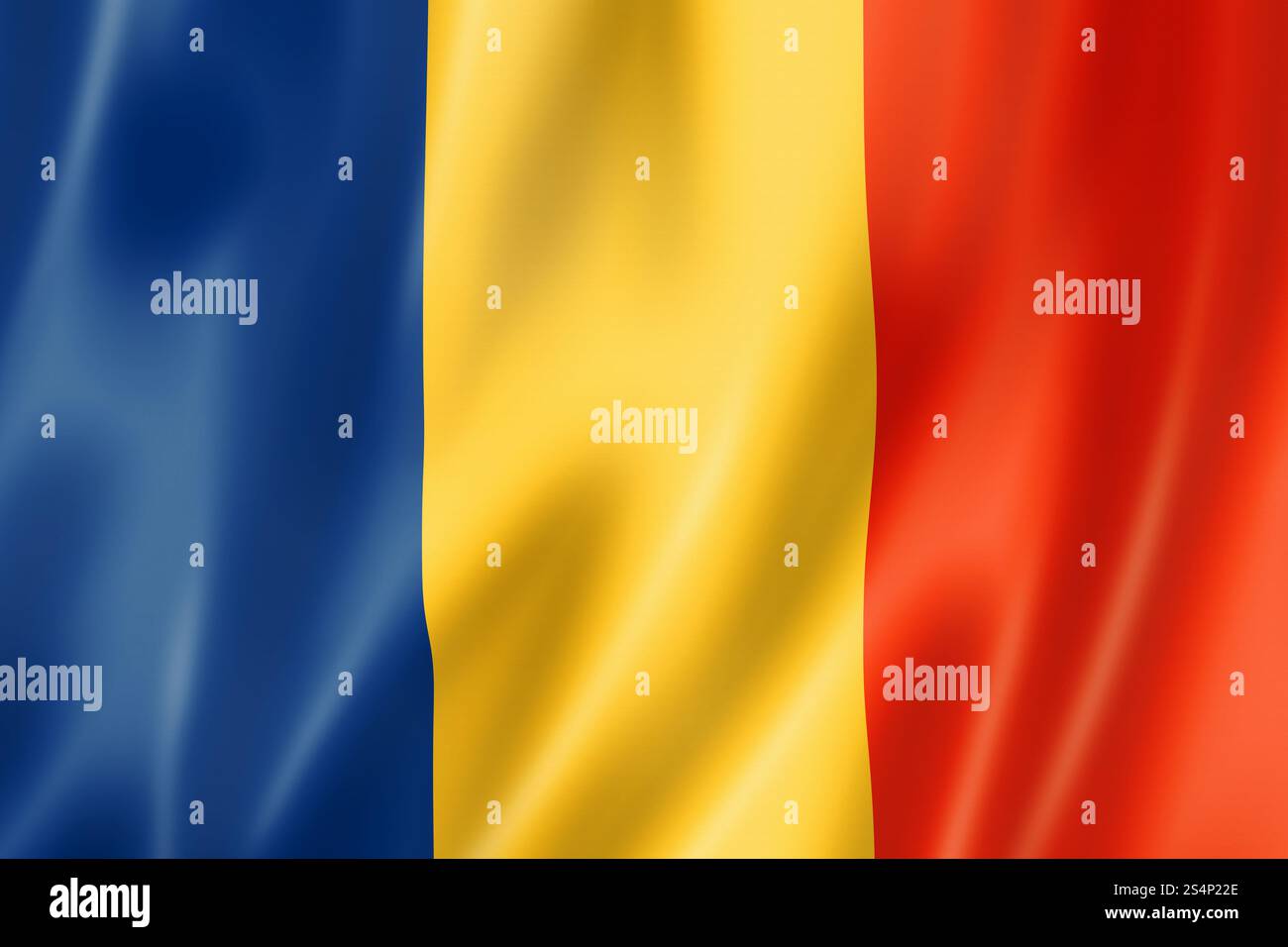 Chad flag, three dimensional render, satin texture. Chad flag Stock ...