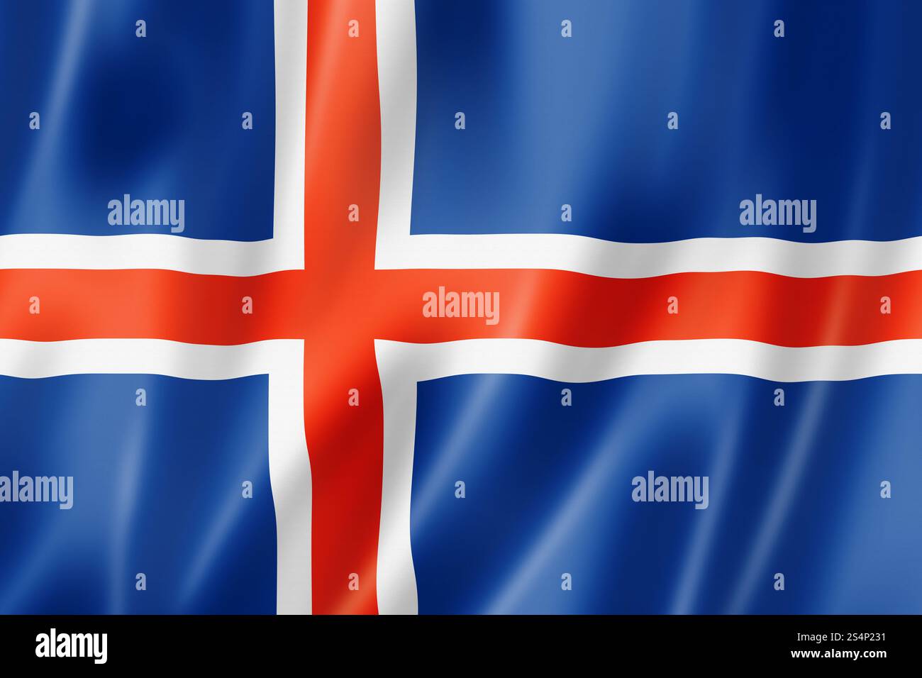 Iceland flag, three dimensional render, satin texture. Icelandic flag ...