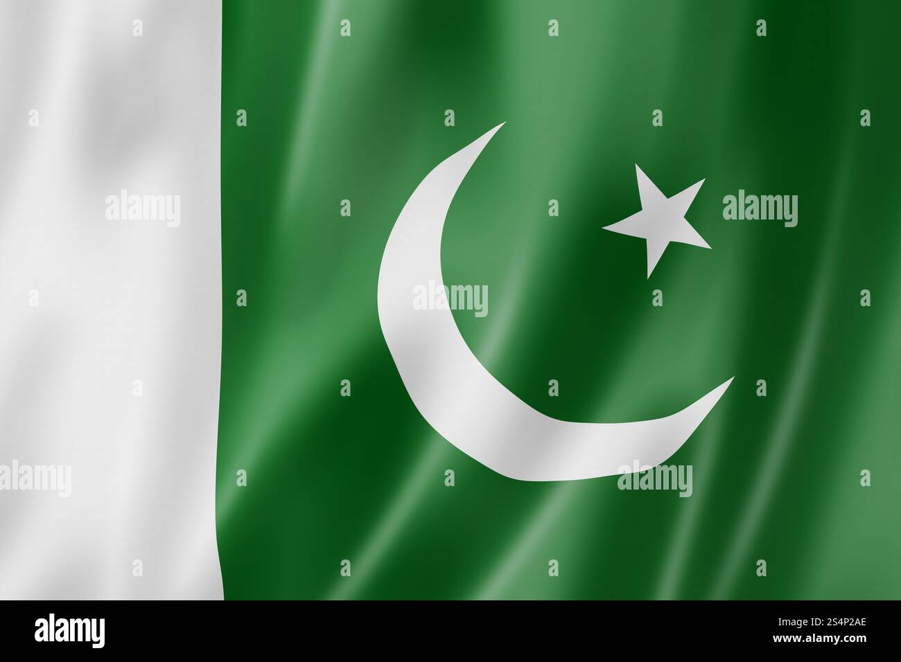 Pakistan flag, three dimensional render, satin texture. Pakistani flag ...