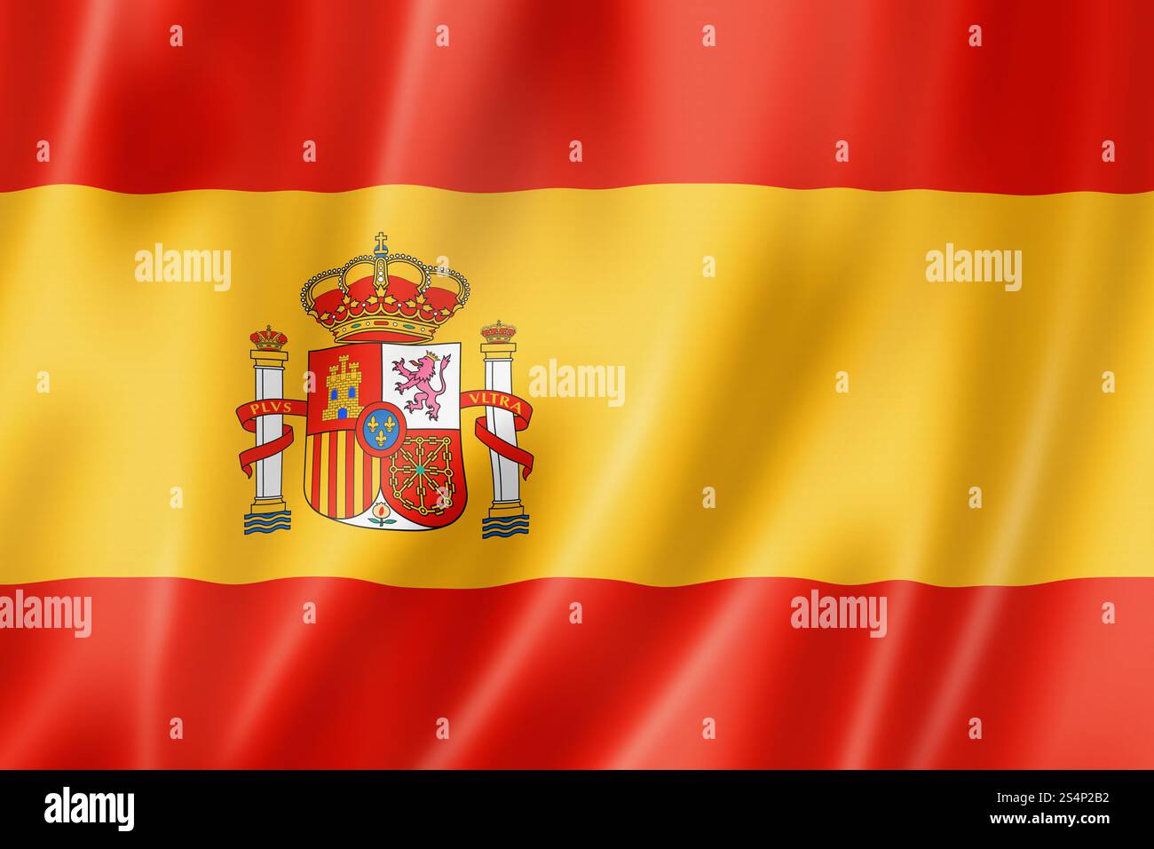 Spain flag, three dimensional render, satin texture. Spanish flag Stock ...