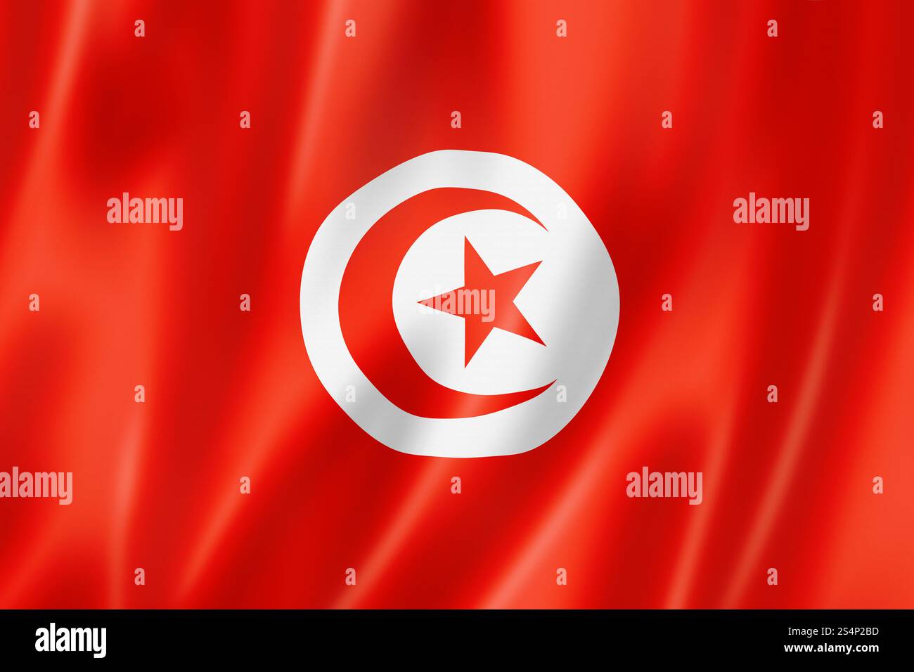 Tunisia flag, three dimensional render, satin texture. Tunisian flag ...