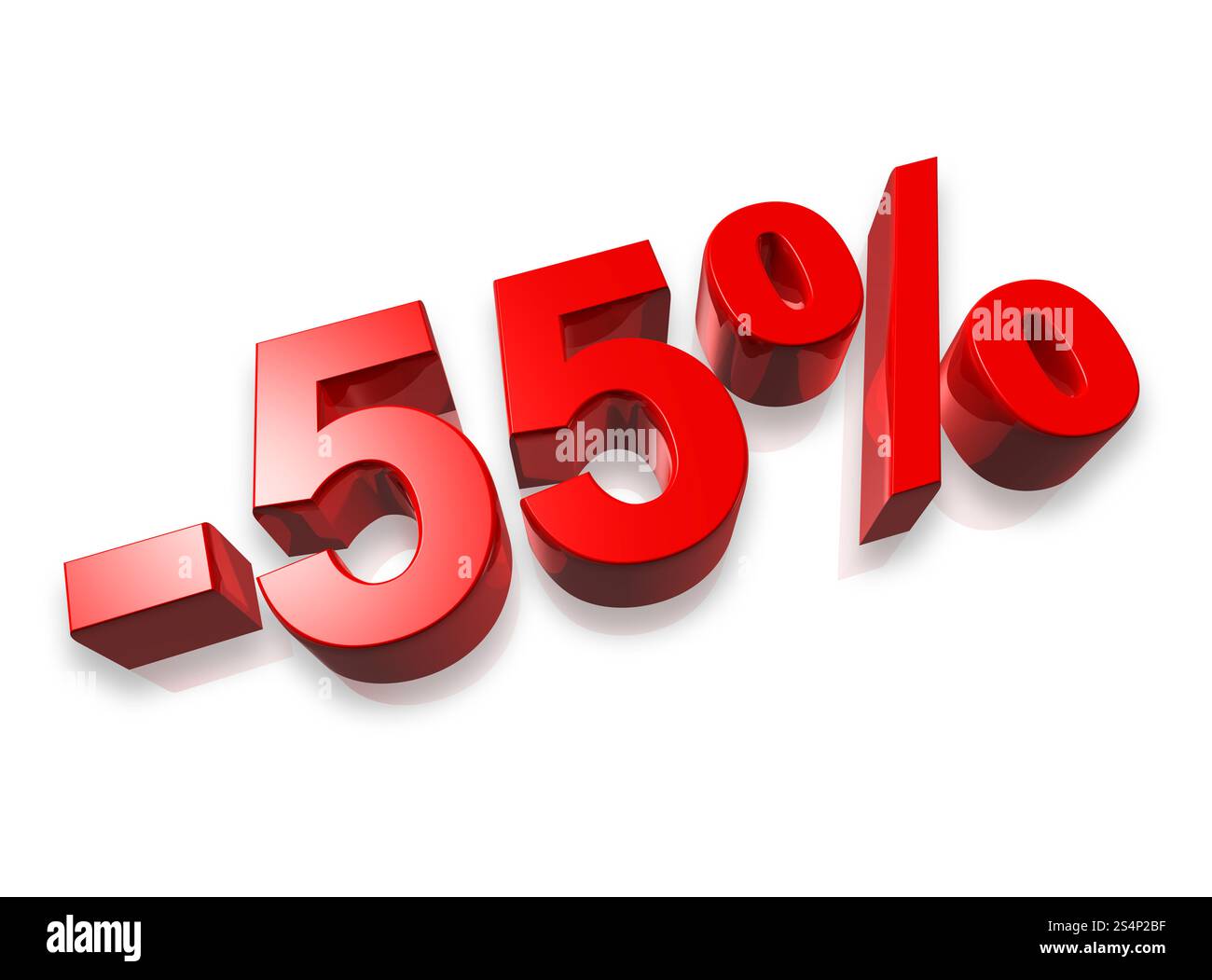 fifty five percent 3D number isolated on white - 55%. 55% fifty five ...